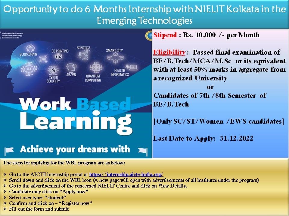 Internship | Government of India : National Institute of Electronics ...